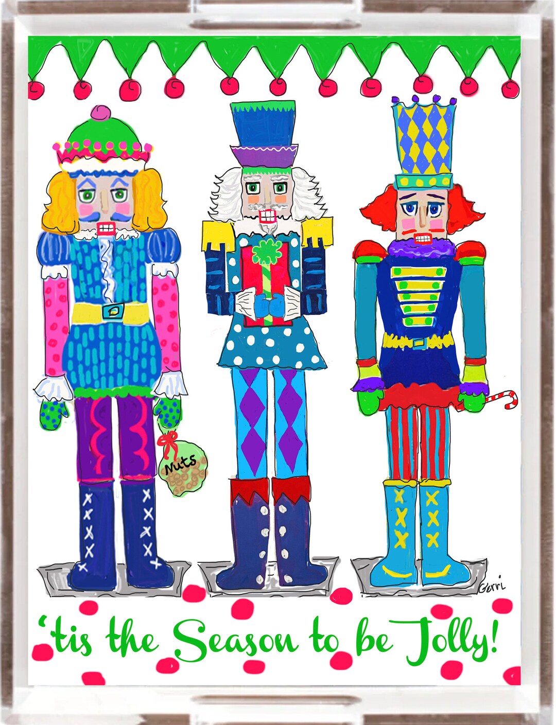 Nutcracker Tray, Christmas Tray, Holiday Tray, Clear Tray, Coffee Table ...