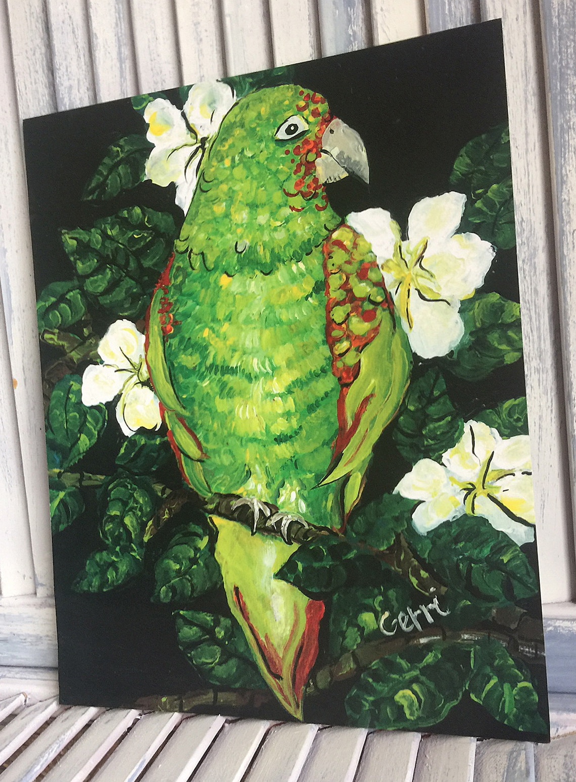 Parrot Print Parrot artwork Parrot painting beach house | Etsy