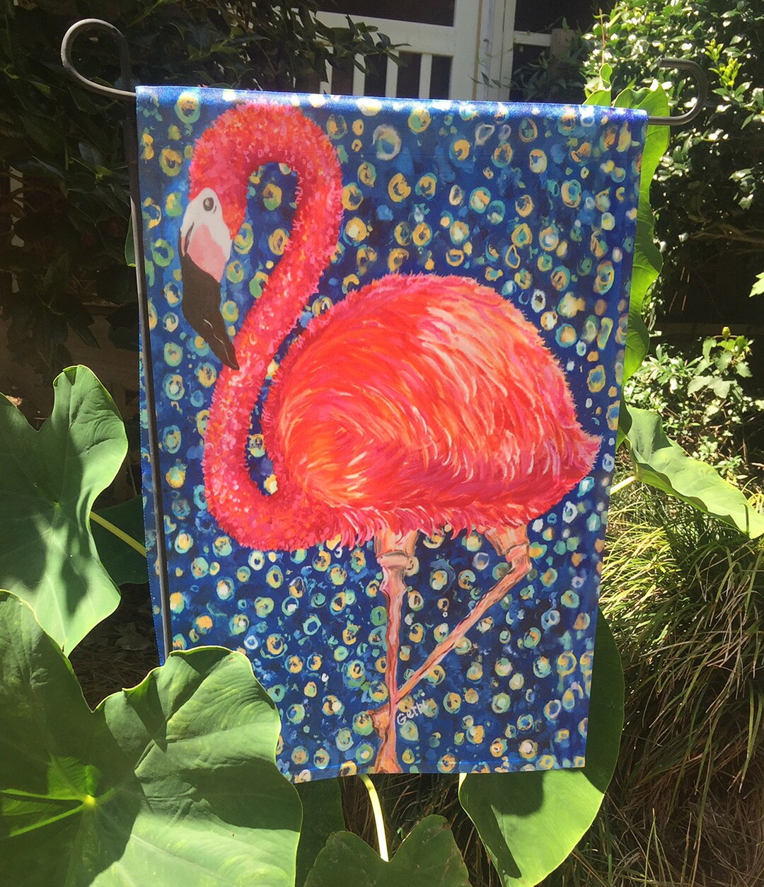 Flamingo Garden Flag is Lovely Yard Art or Coastal Decor, Flamingo on ...