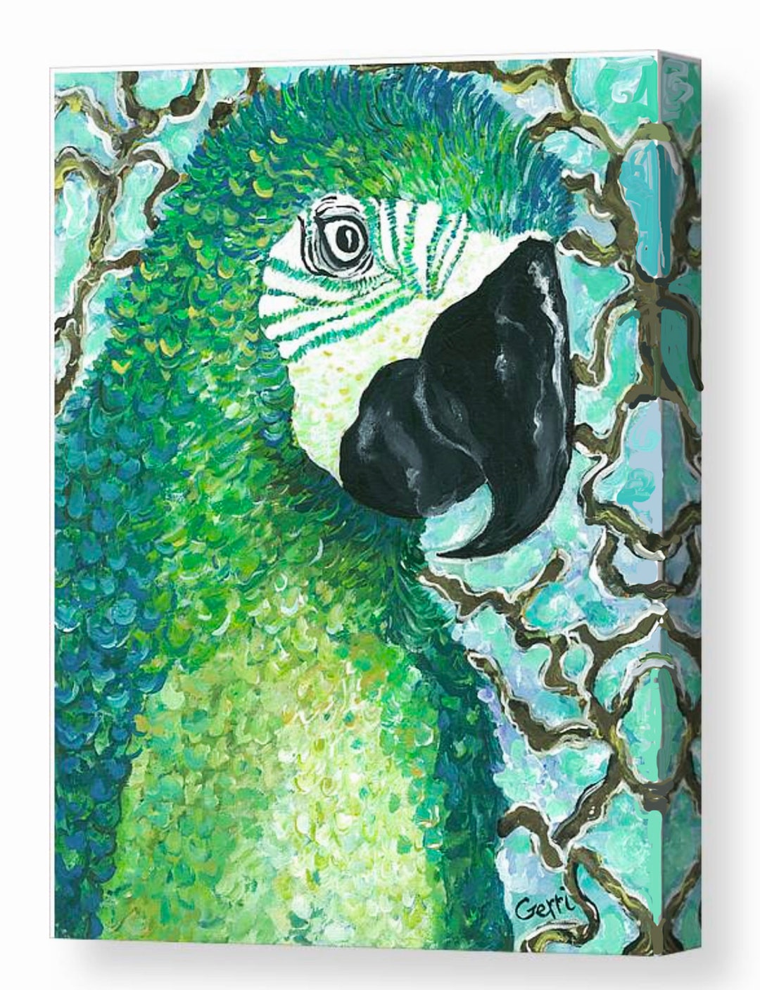 Parrot Canvas Print for Beach Decor; Colorful Coastal Wall Art at 16 X ...