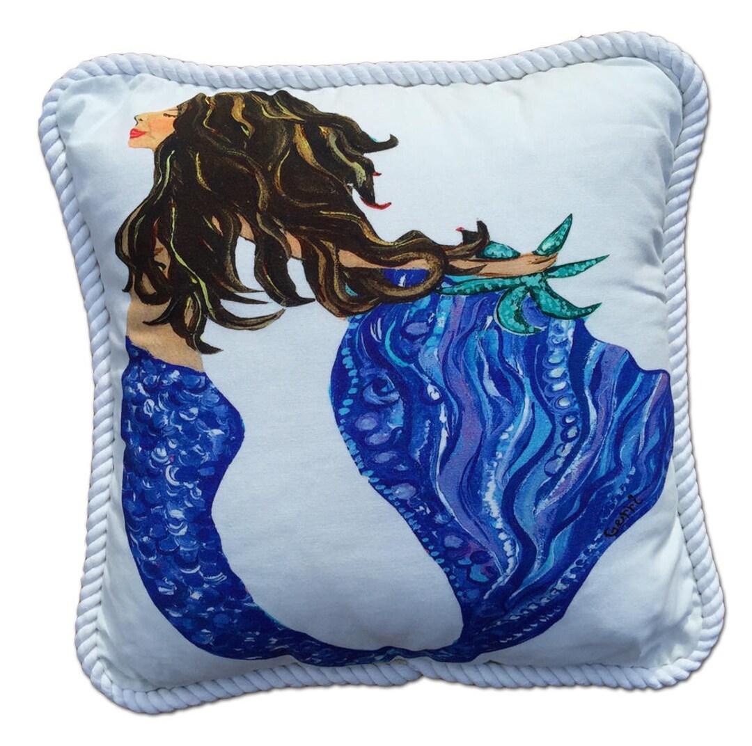 Mermaid Pillow for Beach Decor, Great for Dorm Room, Mermaid Decor ...