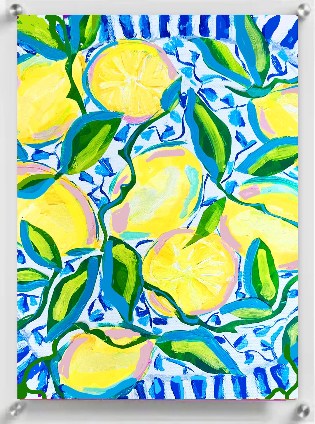 Lemon Print, Acrylic Lemon Art, Unique Art Gift, Lemon Picture, Gift ...