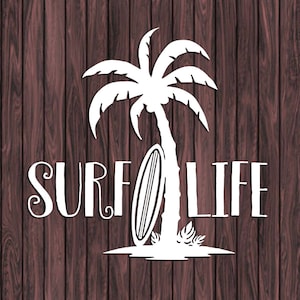 Surf Life Decal Surf Life Sticker Beach Decals Car Decal | Etsy