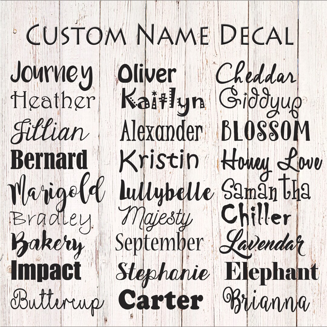 Custom Name Decal Personalized Name Label Name Sticker - Etsy