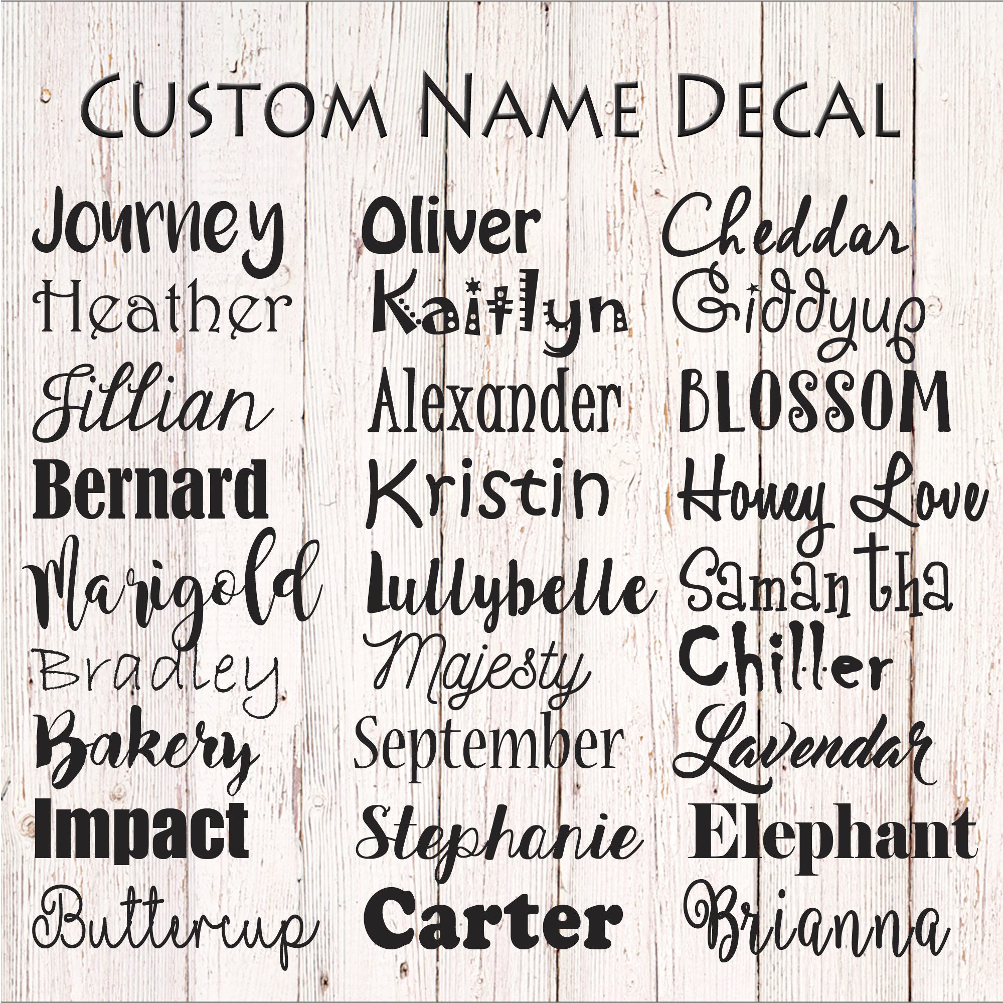 Custom Name Decal Personalized Name Label Name Sticker - Etsy