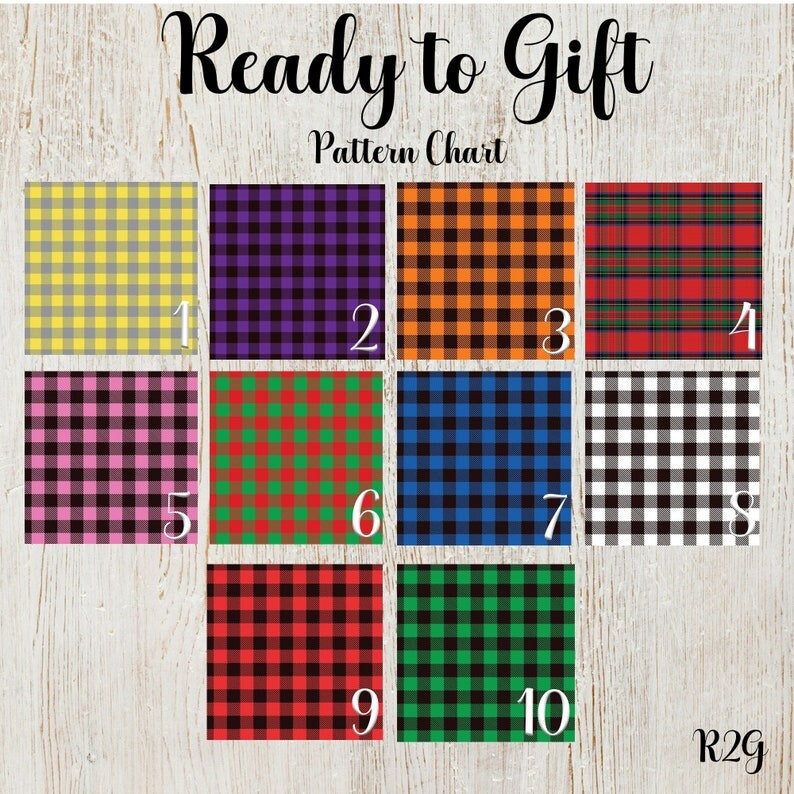 Buffalo Plaid Name Decal Buffalo Plaid Monogram Decal Custom - Etsy