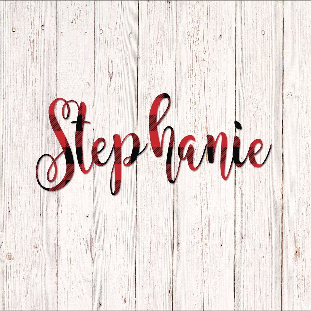 Buffalo Plaid Name Decal Buffalo Plaid Monogram Decal Custom - Etsy