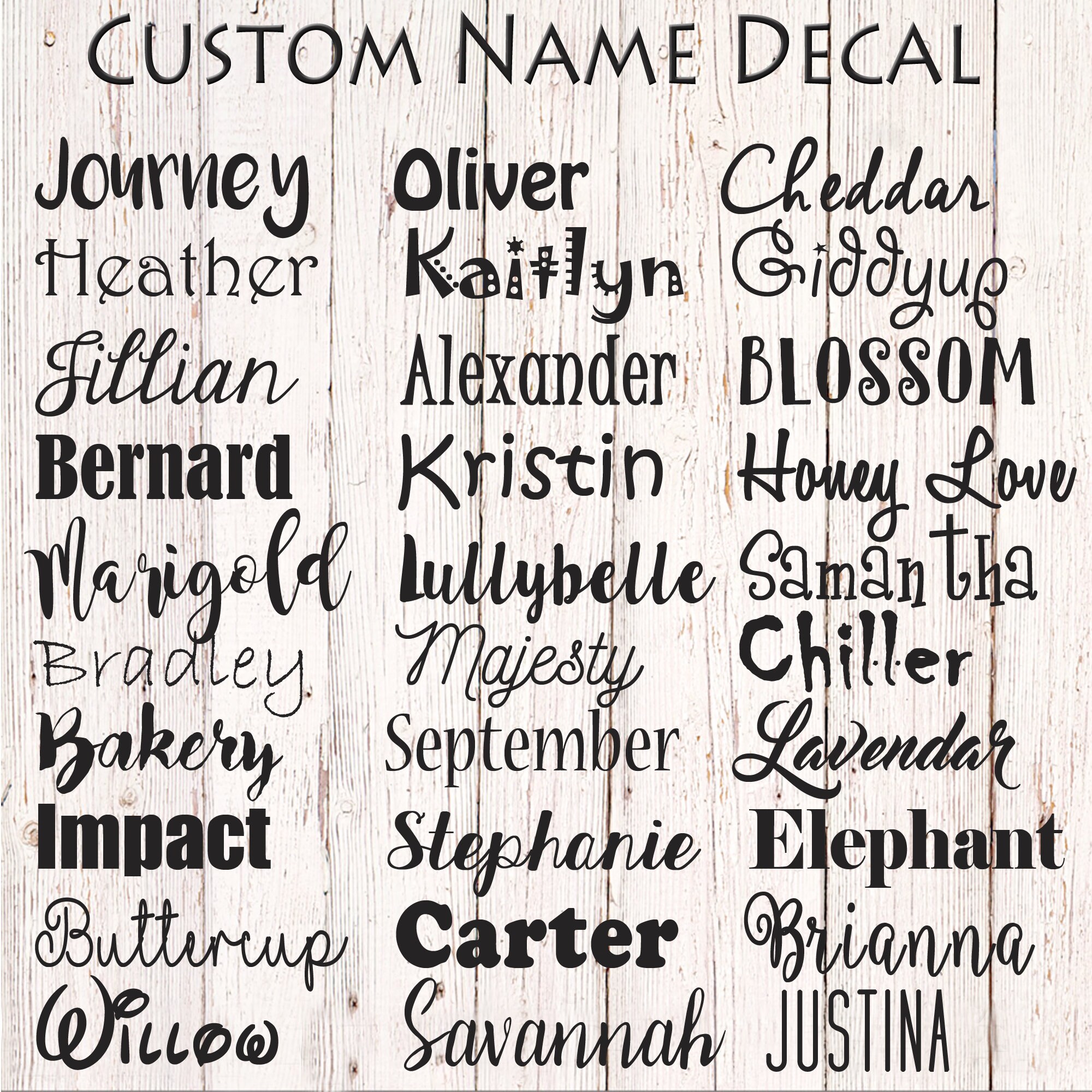 Glitter Name Decal Vinyl Name Decal Custom Name Sticker - Etsy