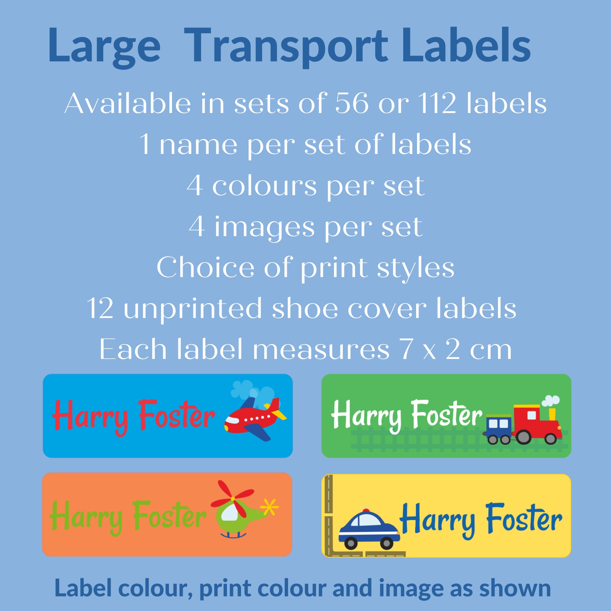 Kids Name Labels Transport Name Labels Waterproof Name - Etsy UK