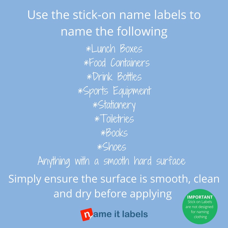 Waterproof Name Labels for Lunch Boxes Dishwasher Safe | Etsy