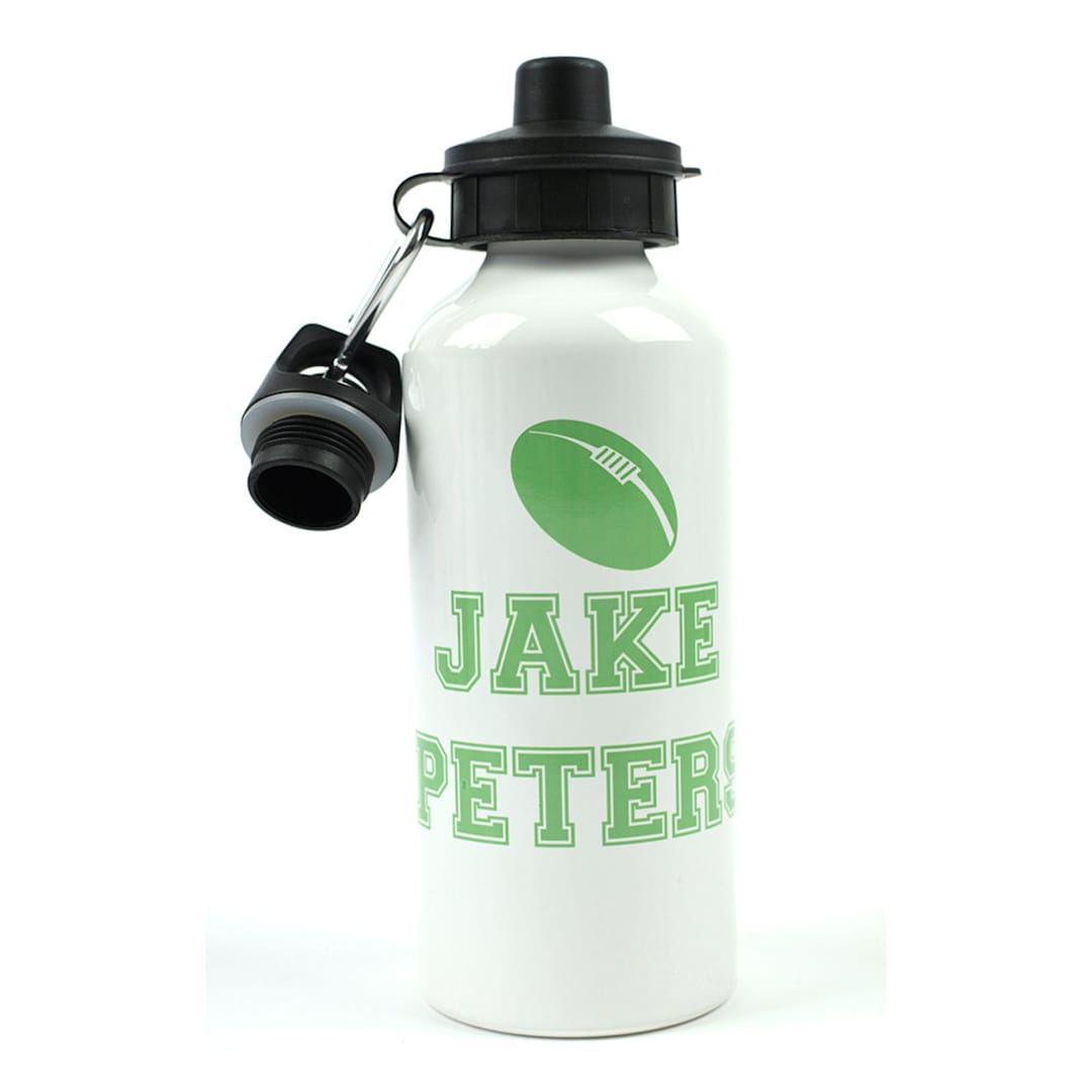 Personalised Bottle, Rugby Themed Kids Drink Bottle, Water Bottle With ...
