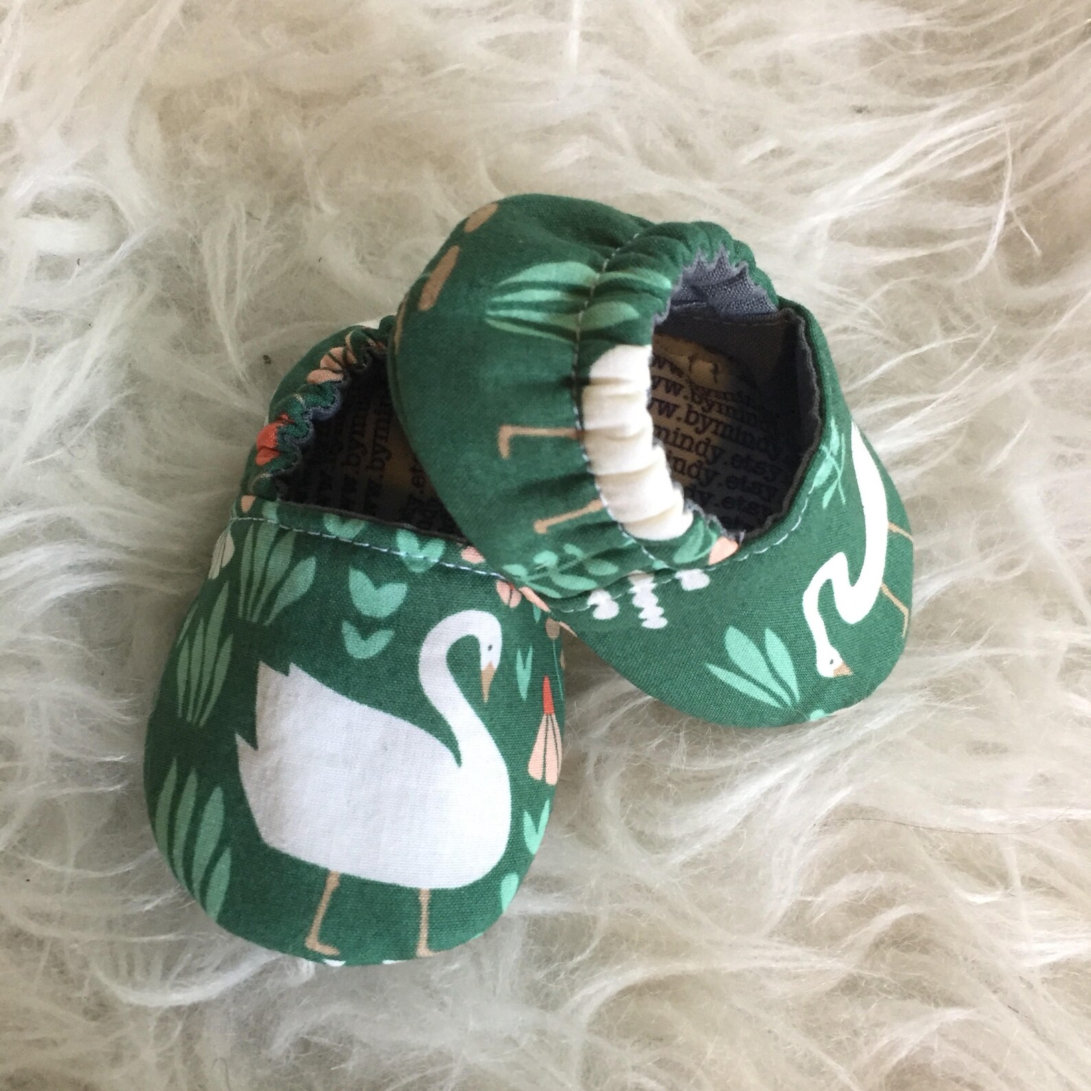 Baby Moccs: Swans Geese / Baby Shoes / Baby Moccasins / | Etsy