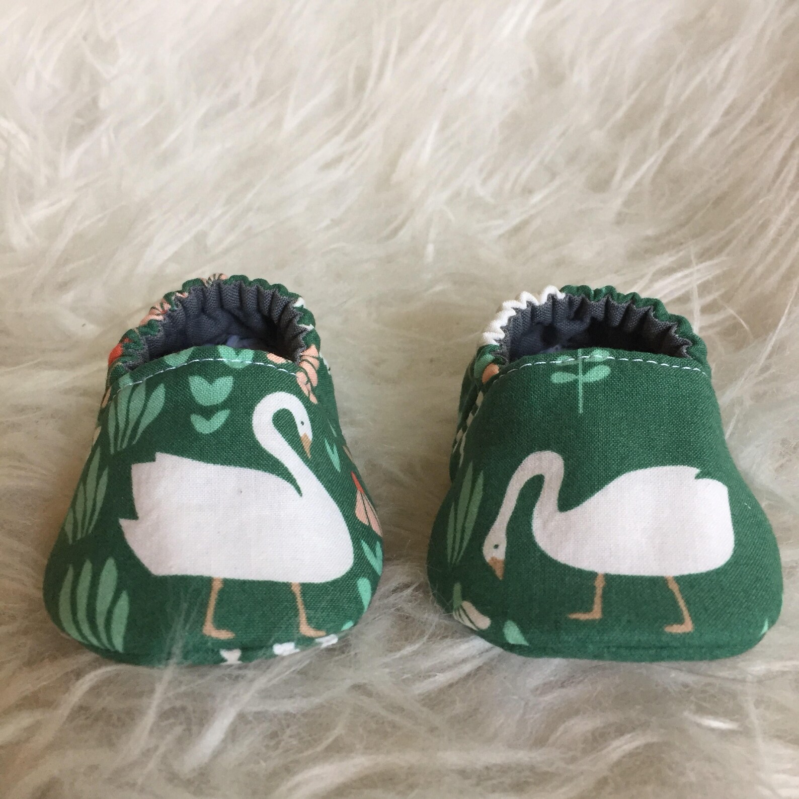 Baby Moccs: Swans Geese / Baby Shoes / Baby Moccasins / | Etsy