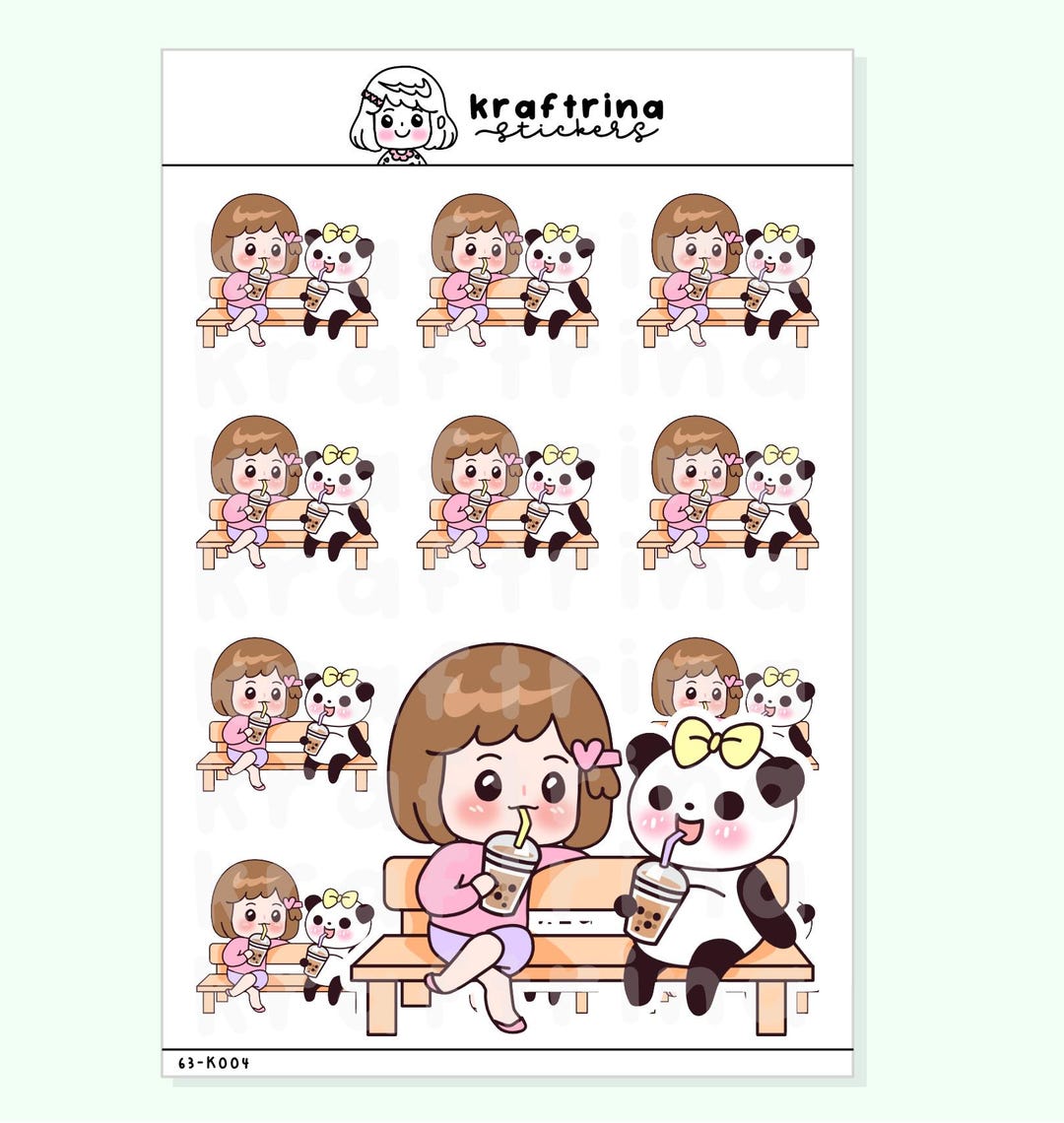 Koko - Hang Out With a Friend | Hand Drawn Cute Stickers for Planner ...