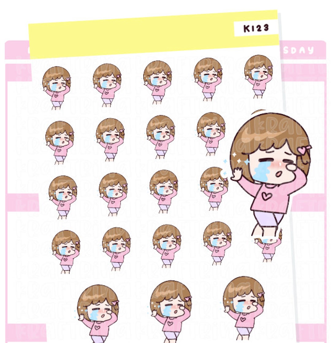 KC123 Crying Emotional Planner Sticker for Planners/ Journals/ Bullet ...
