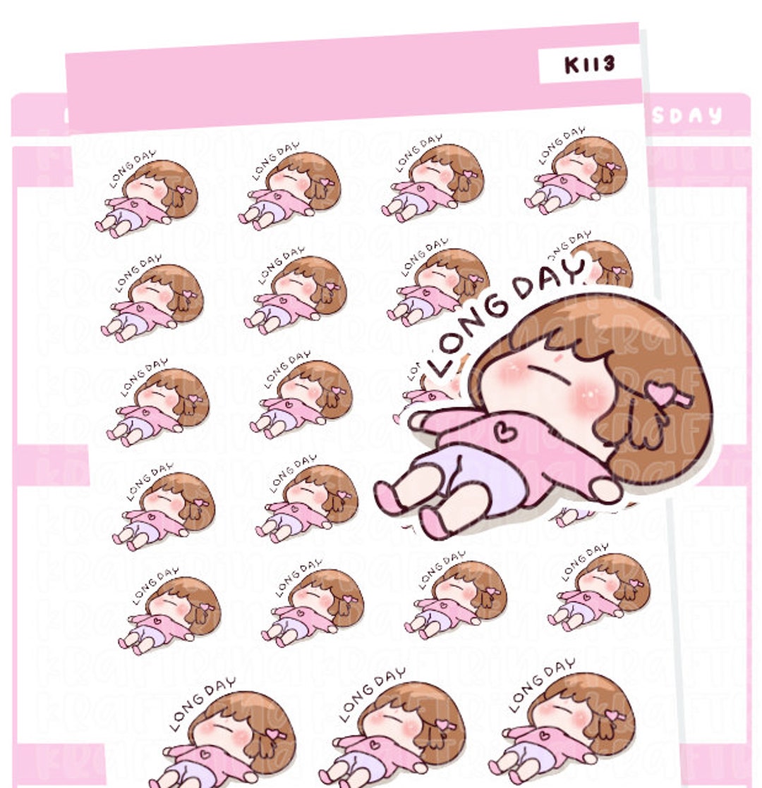 KC113 - Long Day | Exhausted | so Tired Planner Sticker for Planners ...