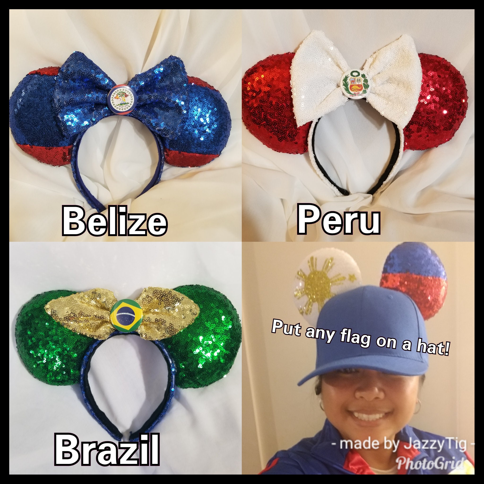 Heritage Headband Ears, Country Flag Ears, Mickey Ears, Minnie Ears ...