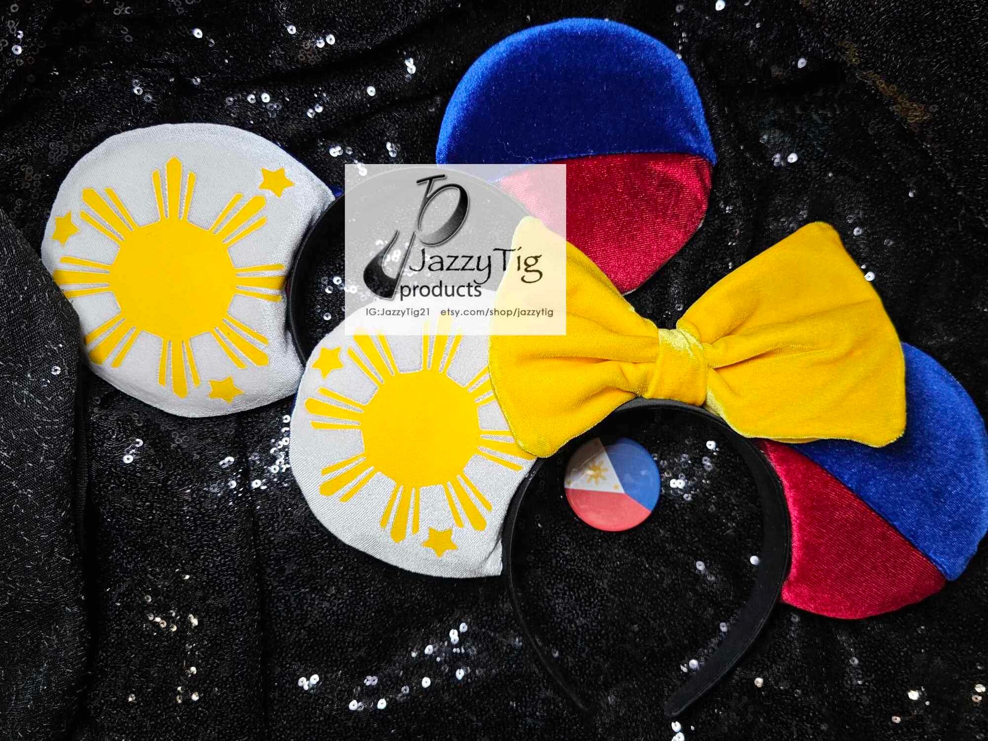 VELVET Filipino Ears, Filipino Flag, Philippines Flag Ears, Mickey Ears ...