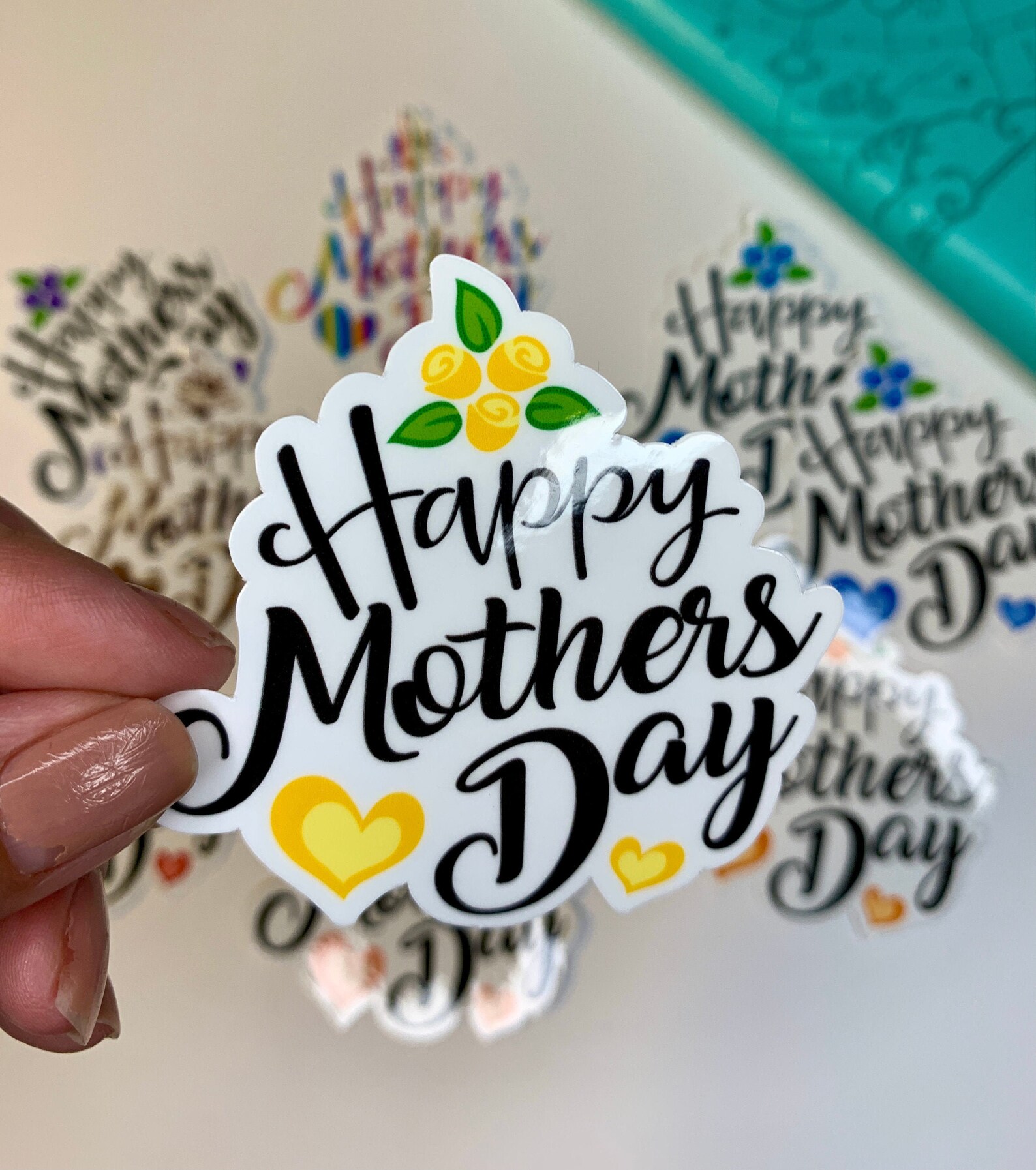 Happy Mothers Day Yellow Sticker / Mom Sticker / Moms Day | Etsy