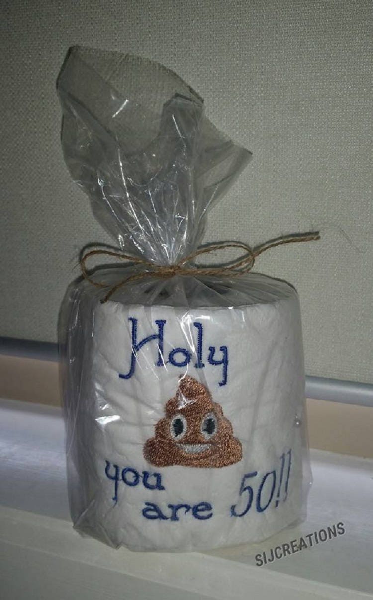 Holy/Oh Poo Toilet Paper Gag Gift. Birthday Age related Emoji | Etsy