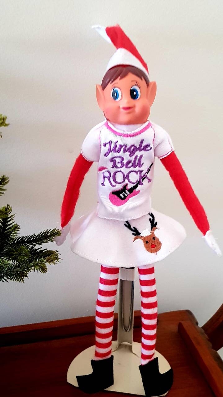 Jingle Bell Rock Elf T-shirt Elf Costume Elf Dress up Doll Clothes Elf ...