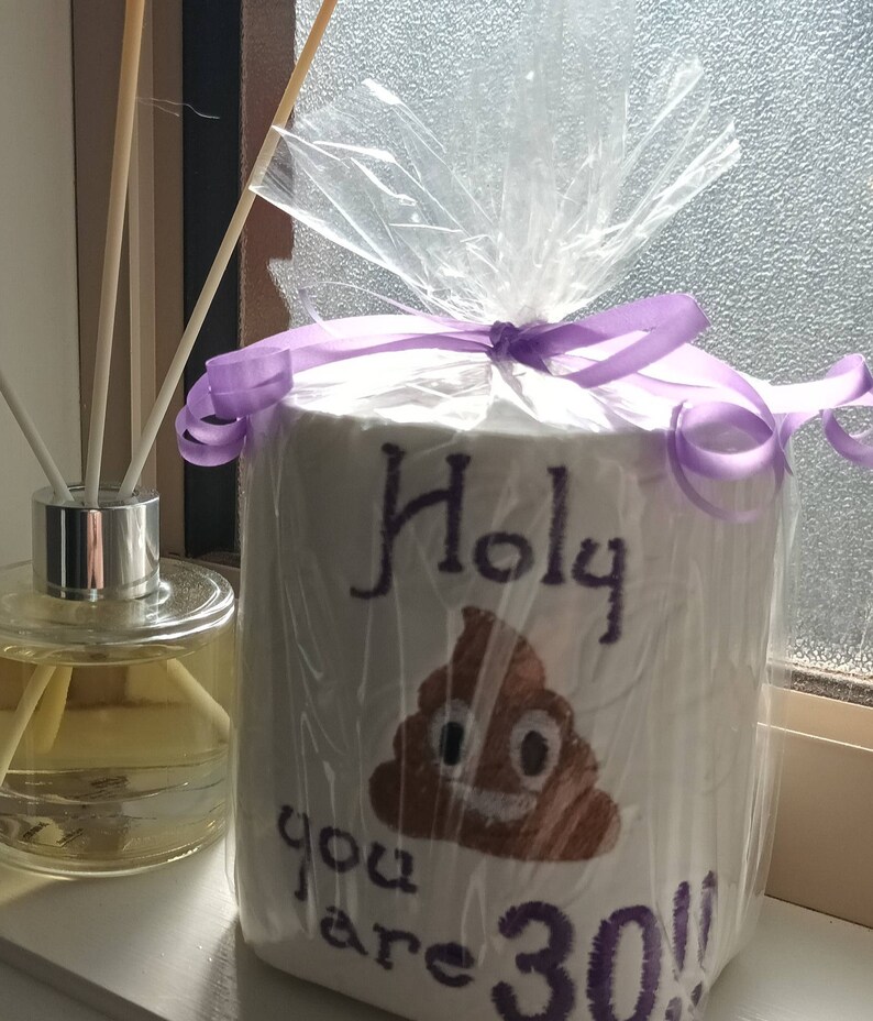 Holy/oh Poo Toilet Paper Gag Gift. Birthday, Age Related Emoji ...