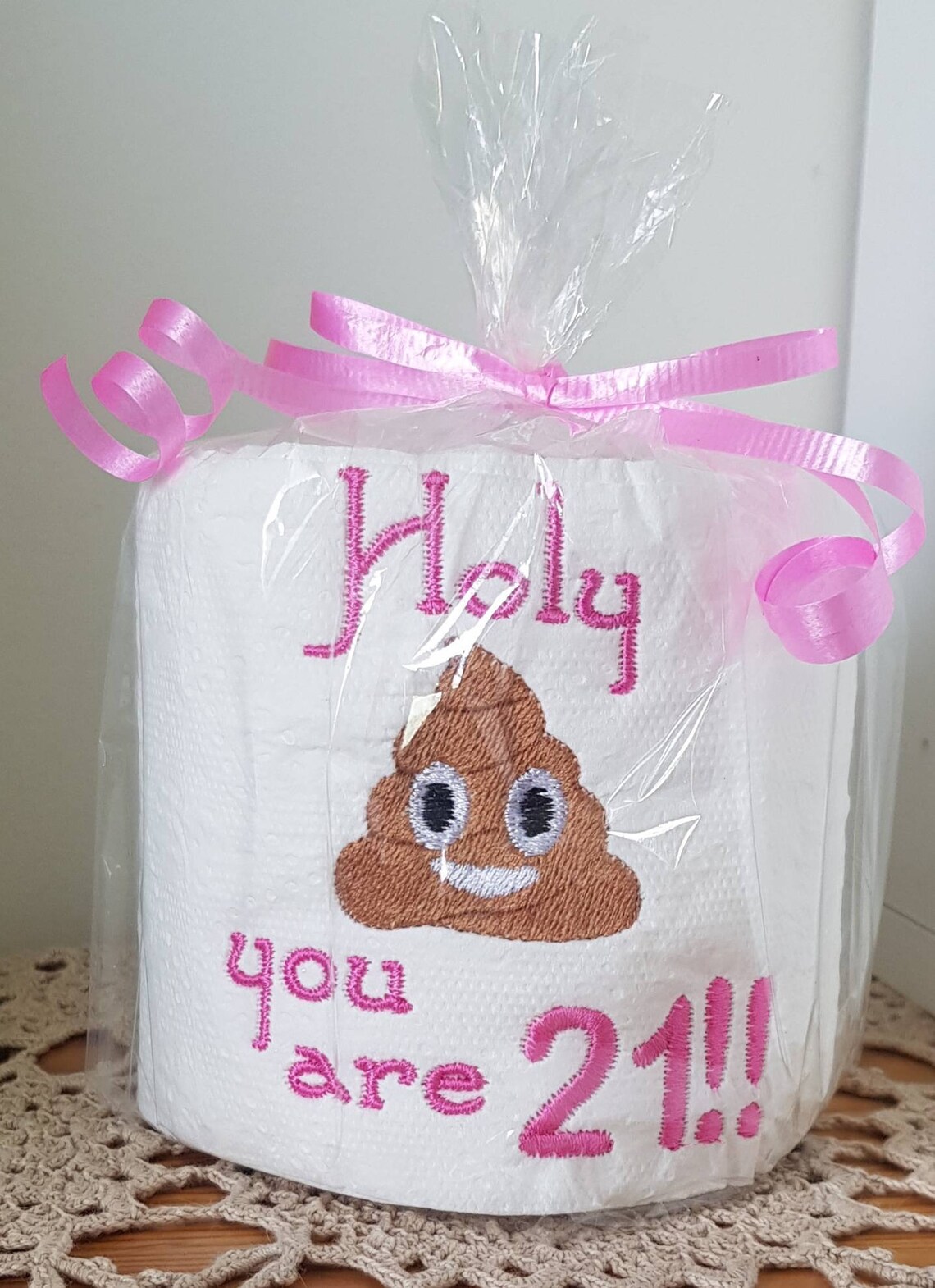 Holy/Oh Poo Toilet Paper Gag Gift. Birthday Age related Emoji | Etsy