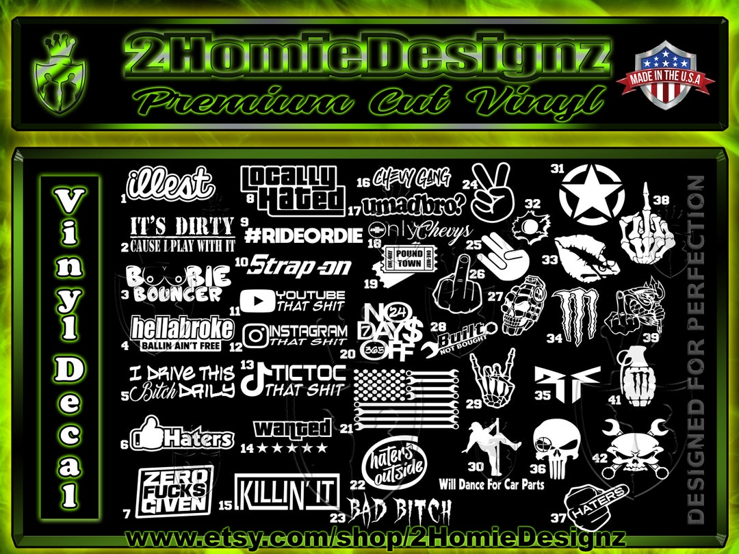 Racing Decal Vinyl Decal Grab Bag, JDM Style Racing Automotive Stickers ...