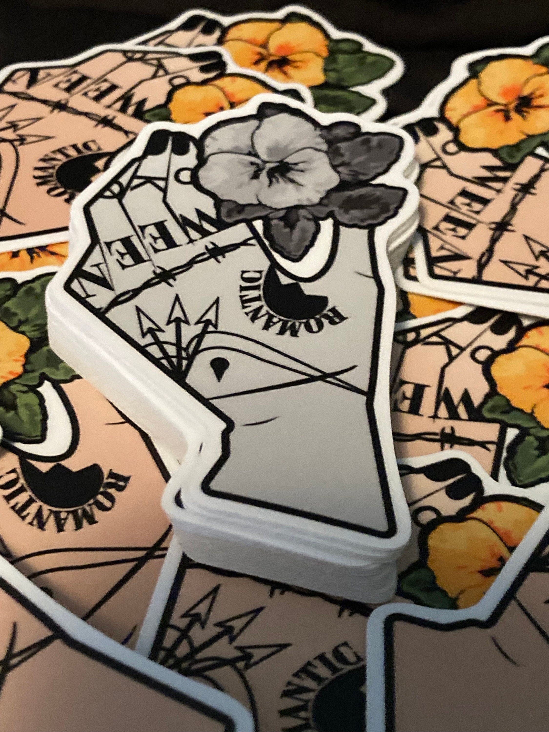Frank Iero Ween Hand Pansy Sticker - Etsy