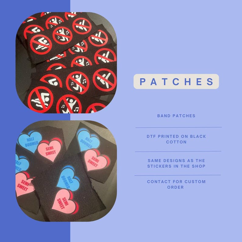 Emo Band Patch Collection – MCR & Fall Out Boy Inspired | DTF Printed ...