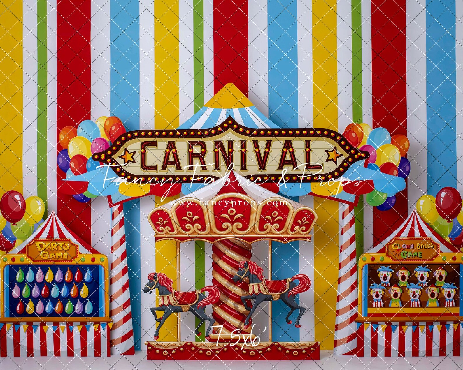 Carnival Games - Photography Printed Backdrop - Fabric Backdrop - Poly ...