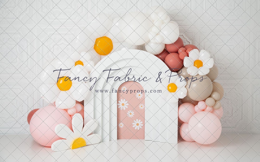 Daisy Blooms Arch - Photography Printed Backdrop - Fabric Backdrop ...