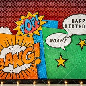 Comic Pop Birthday Bash - Photography Backdrop - Art - Comic Book ...