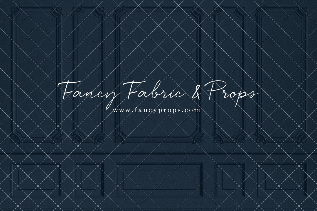 Classic Navy Wainscoting Wall- With Sweep Option - Wrinkle Free Fabric ...