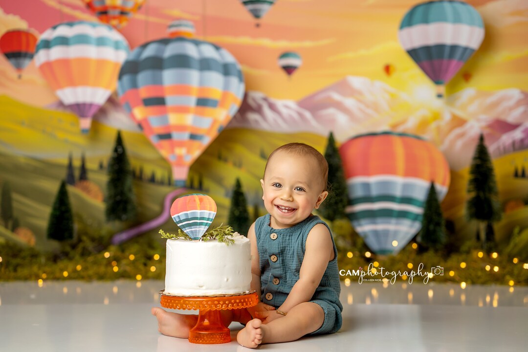 Sunset Balloon Ride - Wrinkle Free Fabric - Photography Backdrop - Etsy