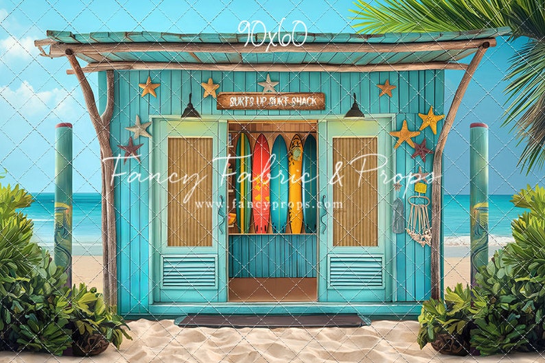 Surfs up Beach Shack- Wrinkle Free Fabric- Photography Backdrop - Etsy