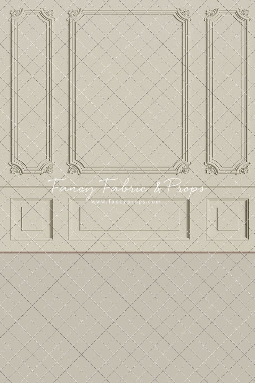 Classic Cream Wainscoting Wall- With Sweep Option - Wrinkle Free Fabric ...