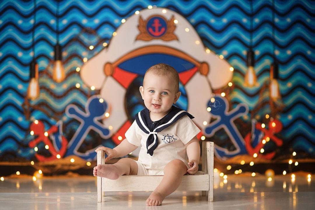 Captain Ahoy - Photography Backdrop - Nautical, Sailor, 1st Birthday - Etsy