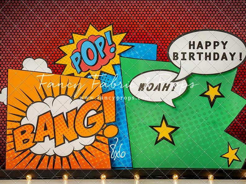 Comic Pop Birthday Bash - Photography Backdrop - Art - Comic Book ...