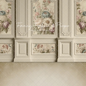 Ivory Floral Victorian Wall - With Sweep Option -photography Printed ...