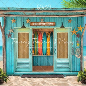 Surfs up Beach Shack- Wrinkle Free Fabric- Photography Backdrop - Etsy