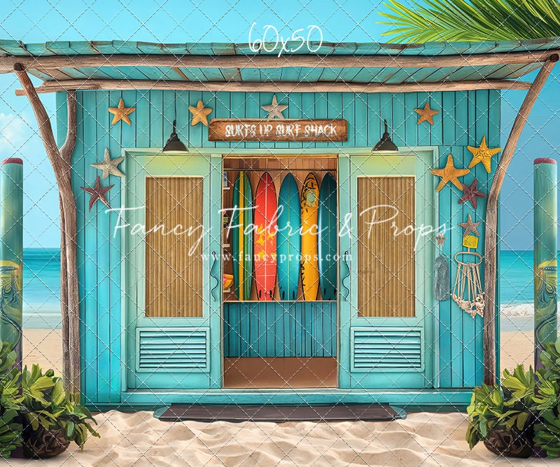 Surfs up Beach Shack- Wrinkle Free Fabric- Photography Backdrop - Etsy
