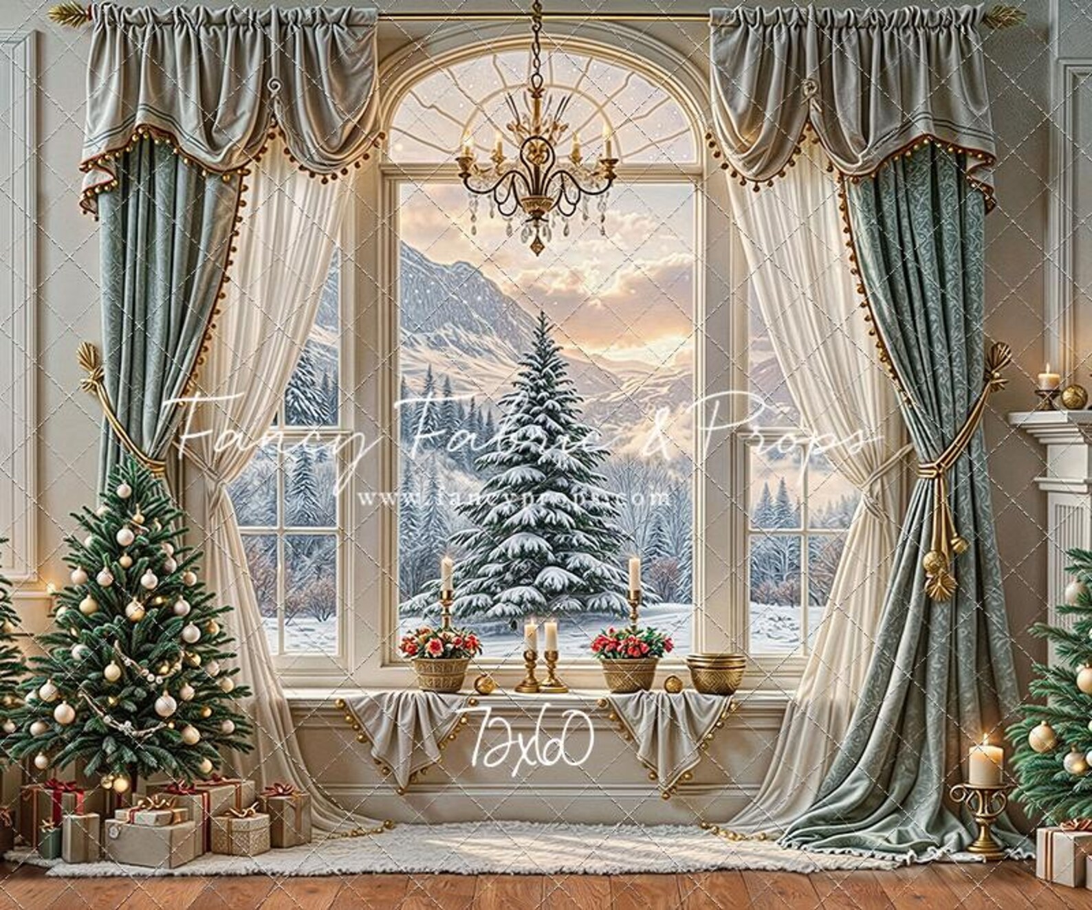 Alpine Holiday View With Sweep Option - Photography Printed Backdrop ...