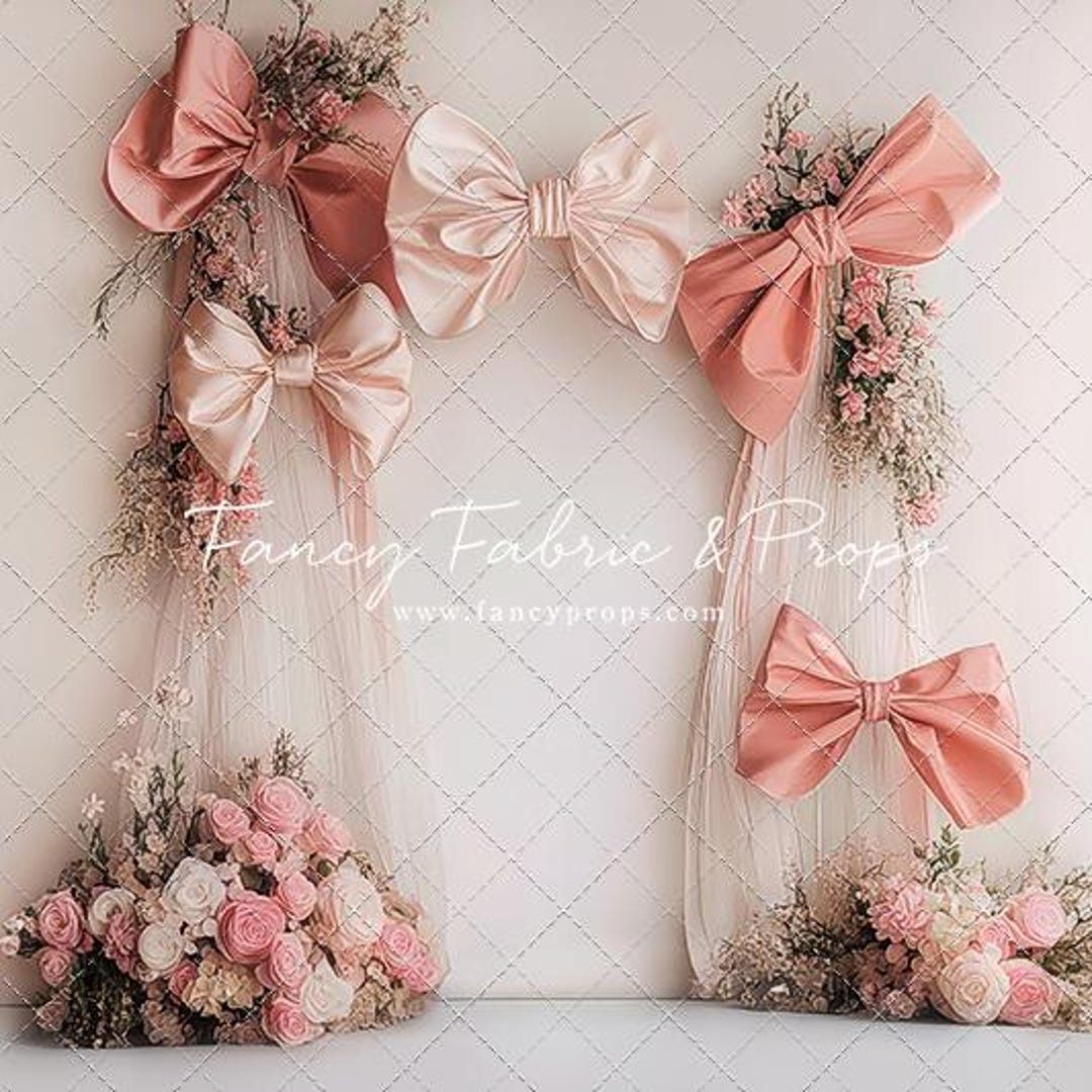 Bowtied Blush With Sweep Option Photography Printed Backdrop - Fabric Backdrop - Poly Paper ...