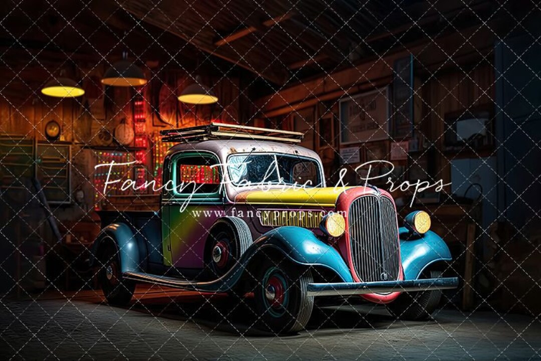 Retro Roadster - Photography Printed Backdrop- Fabric Backdrop ...