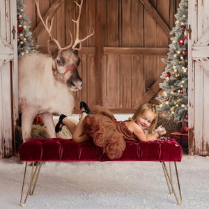 St. Nick's Stable With Reindeer With Sweep Option -wrinkle Free Fabric ...