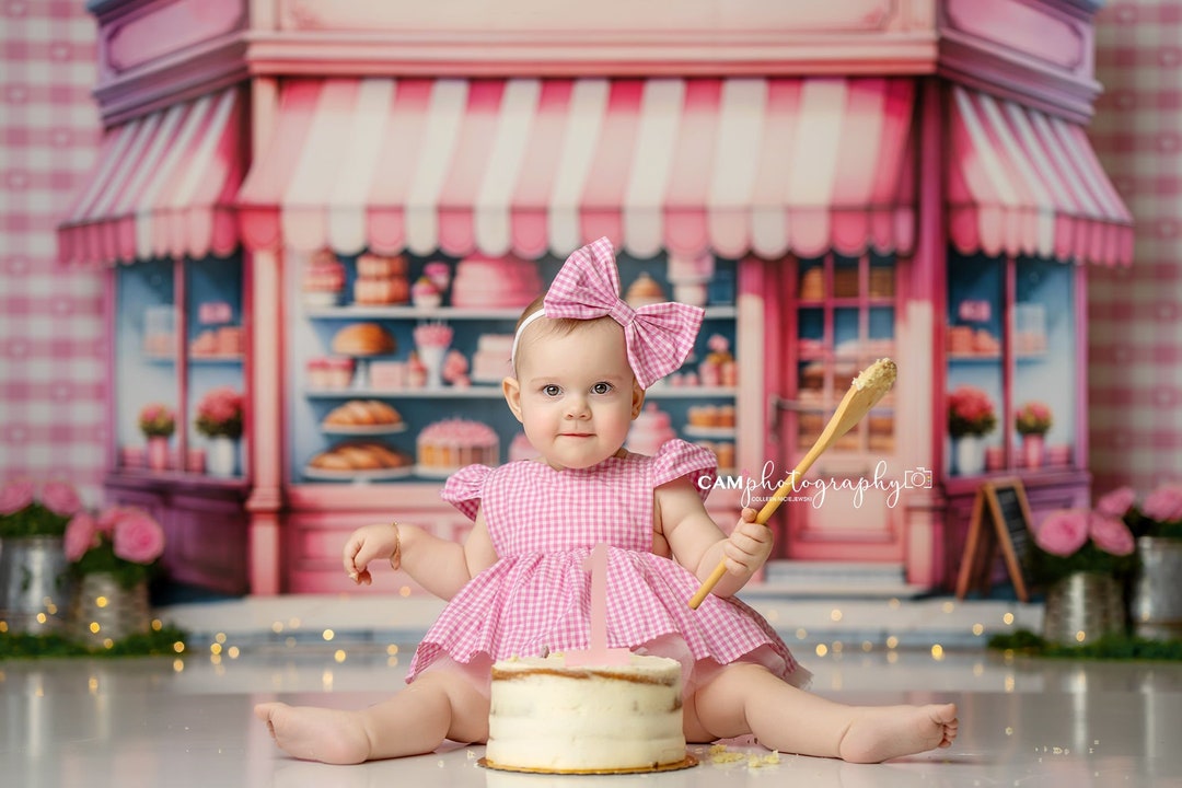 Birthday Bakery - Photography Printed Backdrop - Fabric Backdrop - Poly ...