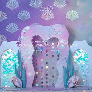 Glimmering Mermaid Retreat - Photography Printed Backdrop - Fabric ...