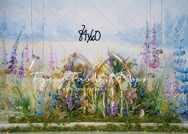 Enchanting Butterfly Garden -photography Printed Backdrop- Fabric ...