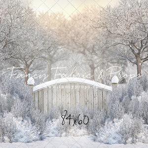 Icy Winter Gate - Photography Printed Backdrop- Fabric Backdrop ...